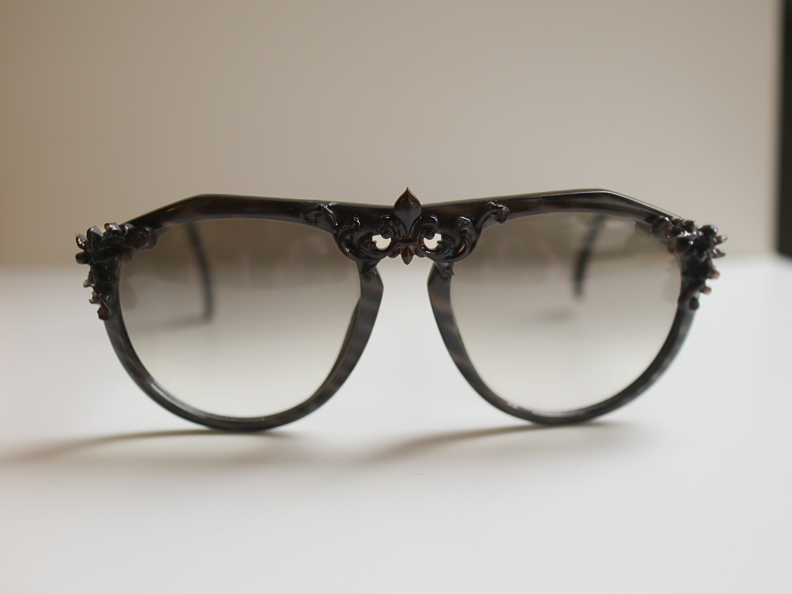 ANIGIG MOLDING GLASSES DARK BROWN×GRAY – GIGINA